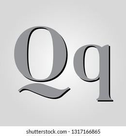 Letter Q Grey Stock Vector (Royalty Free) 1317166865