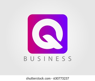 Letter Q Logo Design Template Square Stock Vector (Royalty Free ...