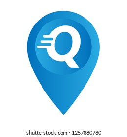 Letter Q Map Pin Logo Concept Stock Vector (Royalty Free) 1257880780 ...