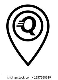 Letter Q Map Pin Logo Concept: vector de stock (libre de regalías ...