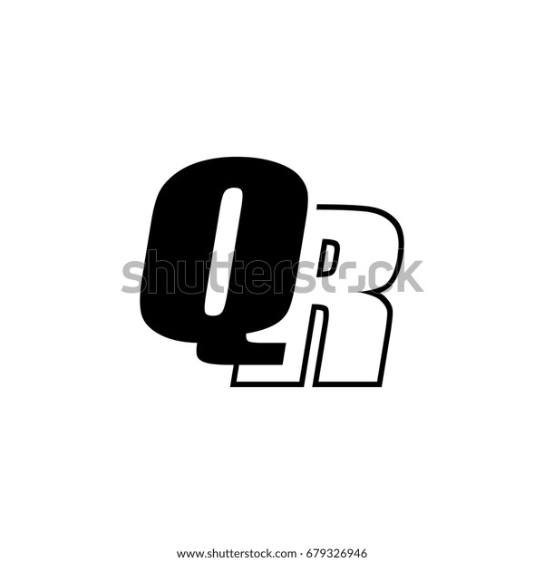 Letter Q R Logo Overlapping Black Stock Vector (Royalty Free) 679326946 ...