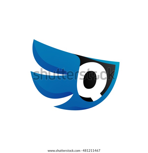 Letter Q Wings Design Elements Logo Stock Vector (Royalty Free ...