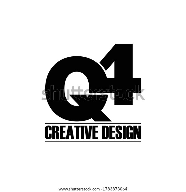 Letter Q4 Simple Logo Icon Design Stock Vector (Royalty Free) 1783873064
