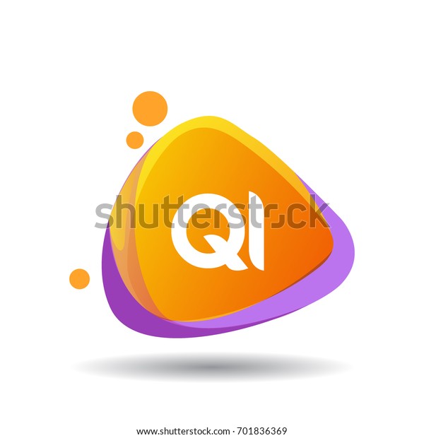 Letter Qi Logo Triangle Splash Colorful Stock Vector (Royalty Free ...