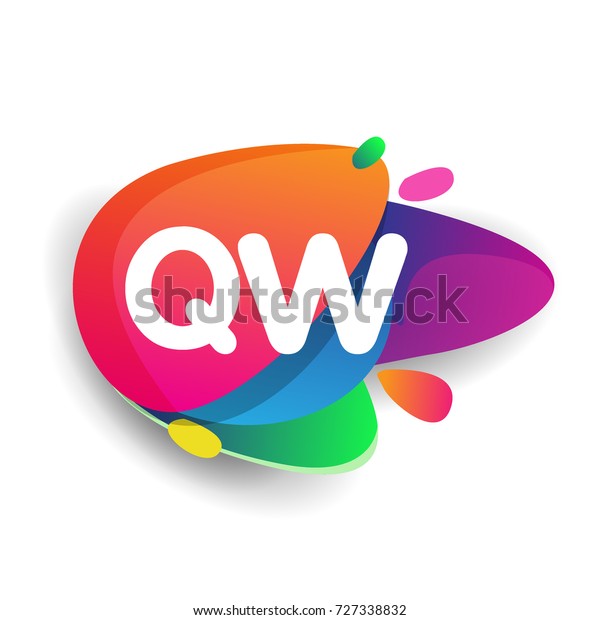 Letter Qw Logo Colorful Splash Background Stock Vector (Royalty Free ...