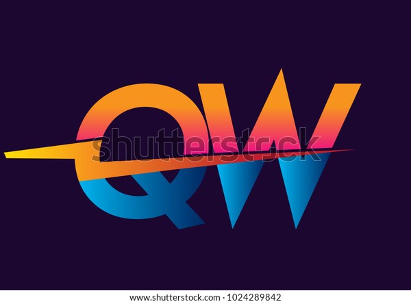 Letter Qw Logo Lightning Icon Letter Stock Vector (Royalty Free ...