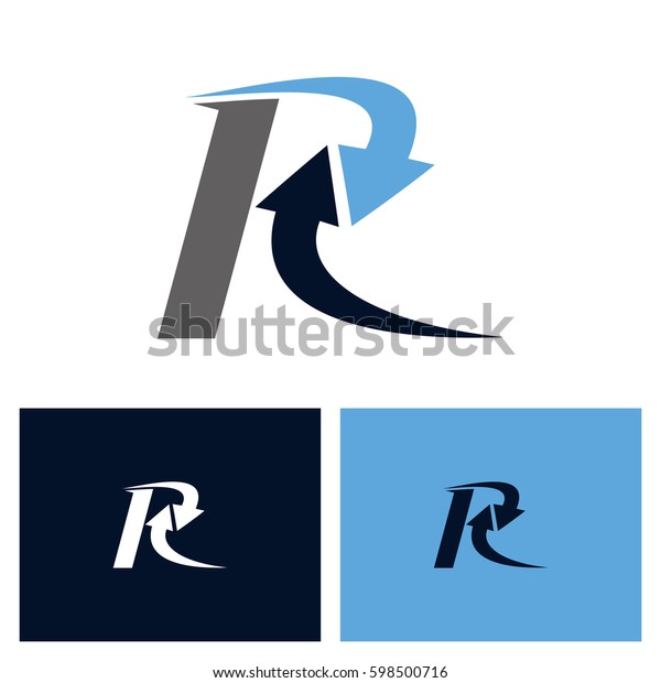 Letter R Arrow Logo Stock Vector (Royalty Free) 598500716