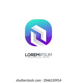 Letter R Box Logo Gradient Modern Stock Vector (Royalty Free ...