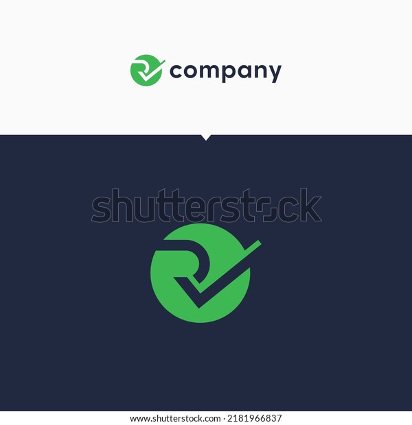 Vektor Stok Letter R Check Mark Circle Logo (Tanpa Royalti) 2181966837 ...