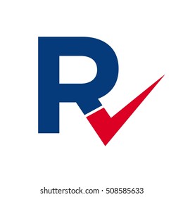 Vektor Stok Letter R Check Mark Logo Vector (Tanpa Royalti) 508585633 ...