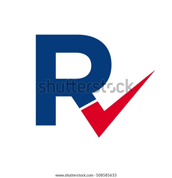 Letter R Check Mark Logo Vector: стоковая векторная графика (без ...