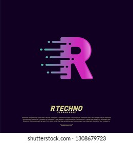 Letter R Digital Logo Design Concept Stock Vector (Royalty Free) 1308675385