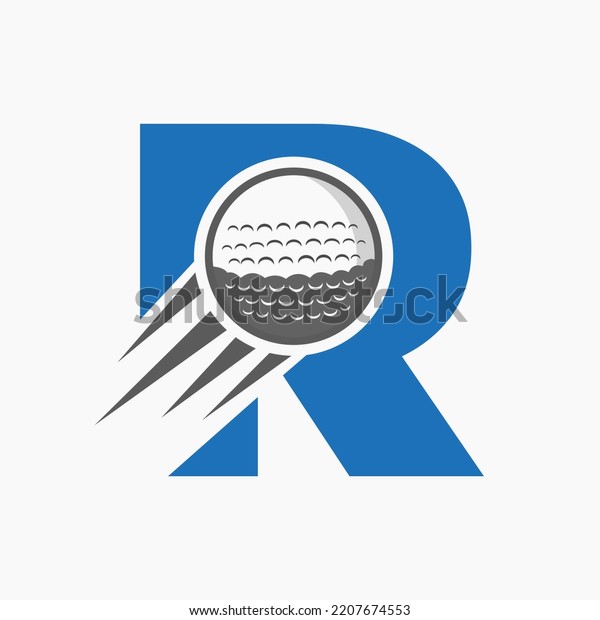 Letter R Golf Logo Concept Moving Stock Vector (Royalty Free ...