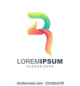 Letter R Gradient Logo Design Vector Stock Vector (Royalty Free ...