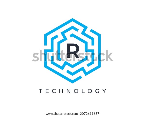 Letter R Hexagon Logo Vector Logo Stock Vector (Royalty Free ...