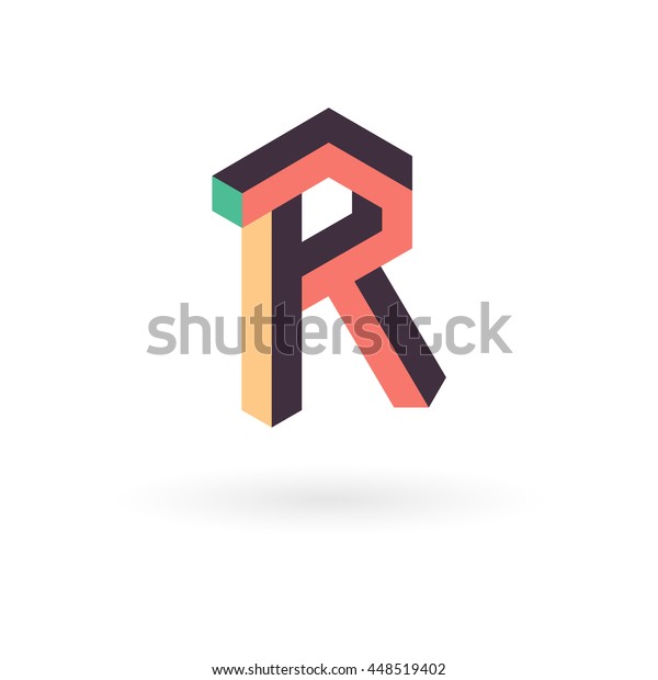 Letter R Isometric Logo Design Stock Vector (Royalty Free) 448519402