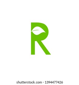 Letter R Leaf Green Logo Vector Stock Vector (Royalty Free) 1394477426