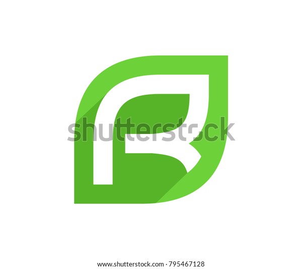 Letter R Leaf Logo Design Template Stock Vector (Royalty Free) 795467128