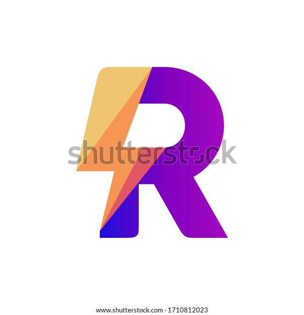 Letter R Lightning Vector Logo Design Stock Vector (Royalty Free ...