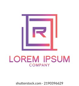 Letter R Line Logo Designcreative Minimal Stock Vector (Royalty Free ...