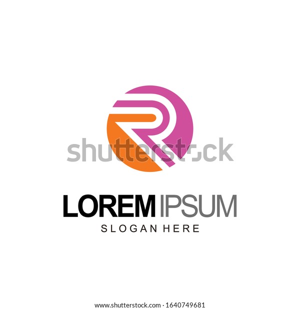 Letter R Logo Circle Design Stock Vector (Royalty Free) 1640749681 ...