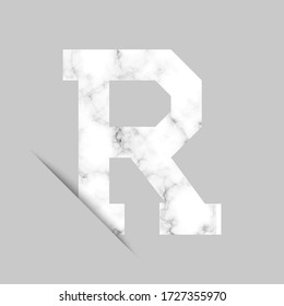 Letter R Logo Gray White Marble Stock Vector (Royalty Free) 1727355970 ...