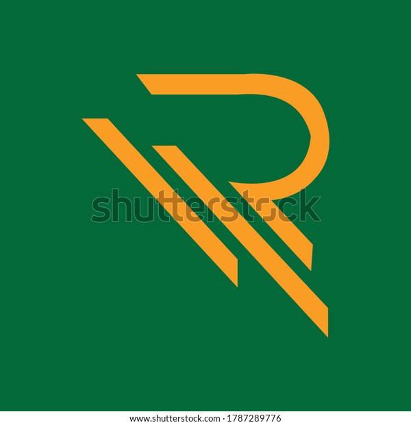 Letter R Logo Green Background Stock Vector (Royalty Free) 1787289776 ...