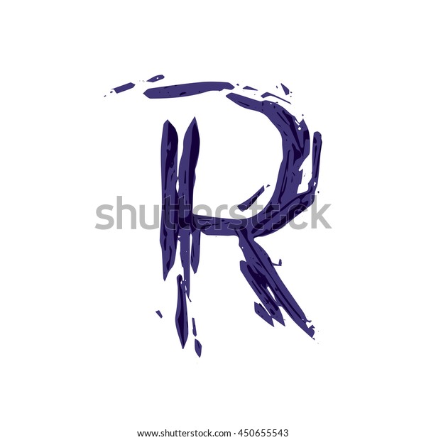 Letter R Logo Hand Drawn Dry Stock Vector (Royalty Free) 450655543 ...