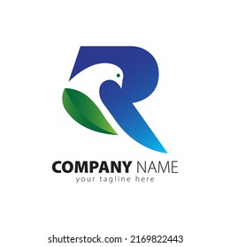 Letter R Logo Negative Space Bird Stock Vector (Royalty Free ...
