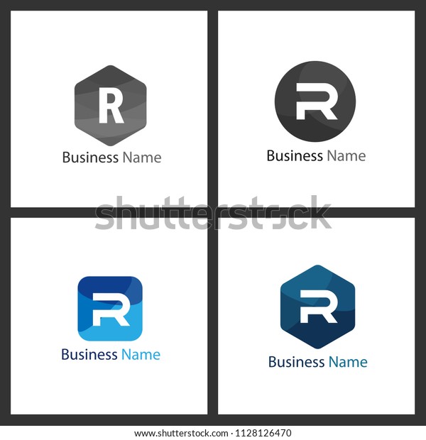 Letter R Logo Set Design Stock Vector (Royalty Free) 1128126470 ...