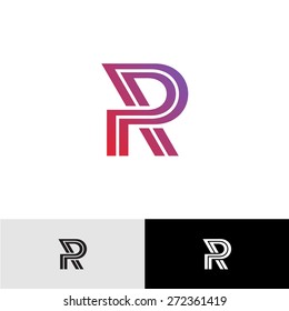 Letter R Logo Simple Elegant Linear Stock Vector (Royalty Free ...