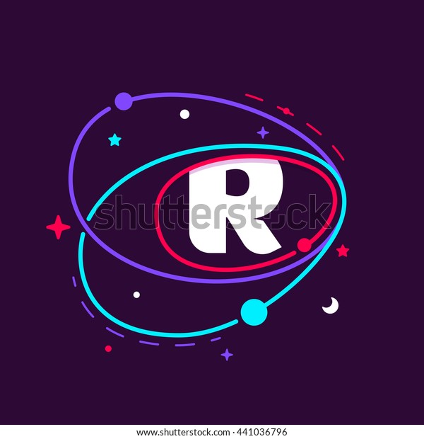 Letter R Logo Space Orbits Stars Stock Vector (Royalty Free) 441036796 ...