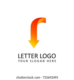 Letter R Logo Template Orange Round Stock Vector (Royalty Free ...