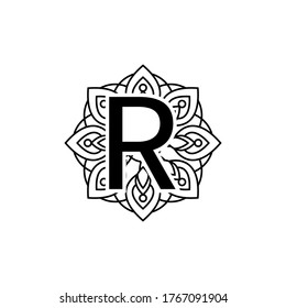 Letter R Mandala Vector Design Template Stock Vector (Royalty Free ...
