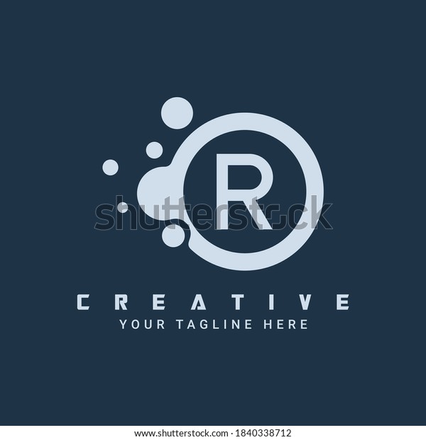 Letter R Modern Monogram Circle Bubble Stock Vector (Royalty Free ...