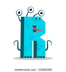 Letter R Monster Vector Illustration: vector de stock (libre de ...
