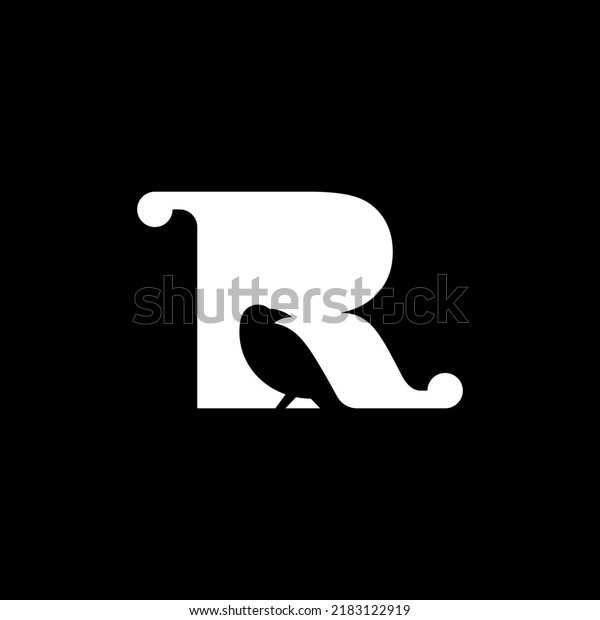 Letter R Negative Raven Logo Template Stock Vector (Royalty Free ...