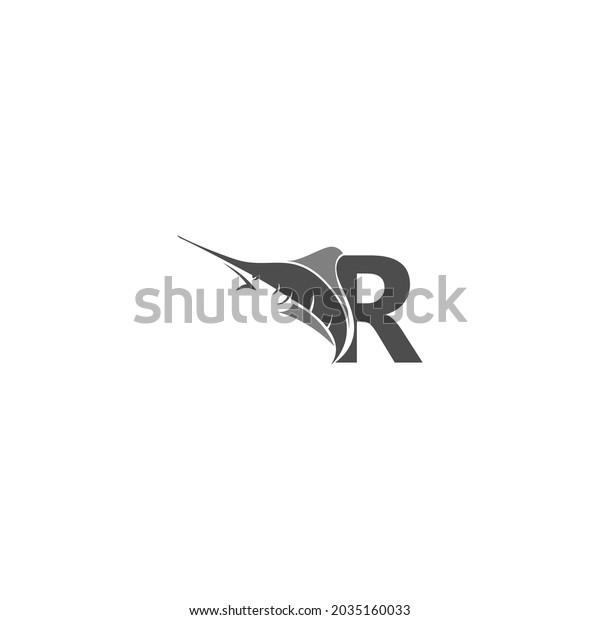 Letter R Ocean Fish Icon Template Stock Vector (Royalty Free ...