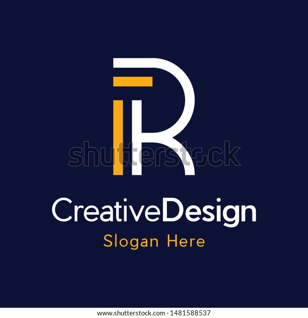 Letter R Outline Monogram Creative Modern Stock Vector (Royalty Free ...