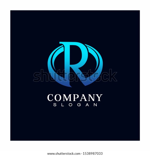 Letter R Oval Circle Logo Design Stock Vector (Royalty Free) 1538987033 ...