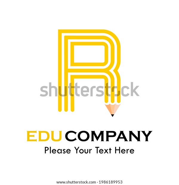 Letter R Pencil Logo Template Illustration Stock Vector (Royalty Free ...
