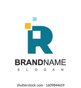 Letter R Pixel Logo Design Vector Stock Vector (Royalty Free ...