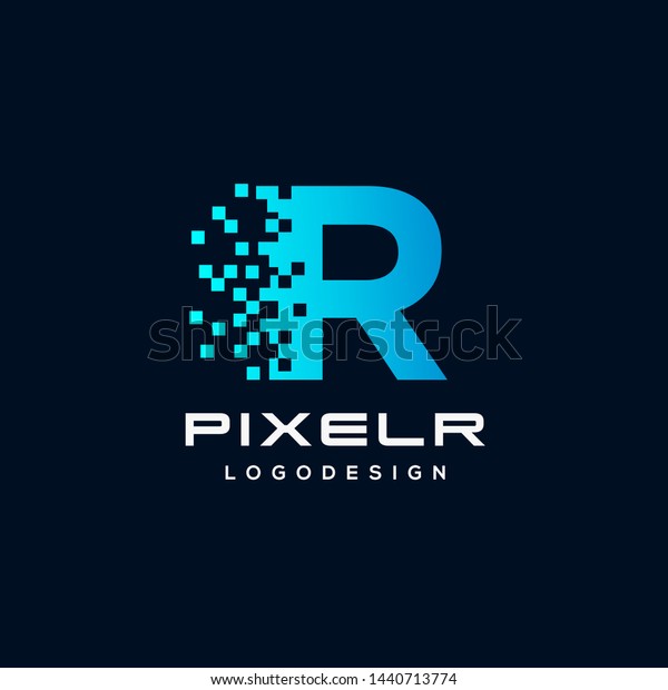 Letter R Pixel Logo Design Template Stock Vector (Royalty Free) 1440713774