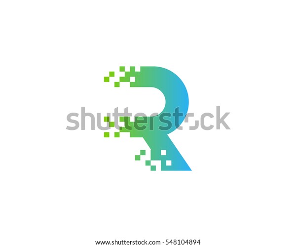 Letter R Pixel Logo Design Element Stock Vector (Royalty Free ...
