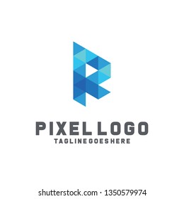 Letter R Pixel Logo Technology Icon: เวกเตอร์สต็อก (ปลอดค่าลิขสิทธิ์ ...
