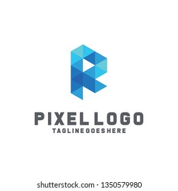 Letter R Pixel Logo Technology Icon Stock Vector (Royalty Free ...
