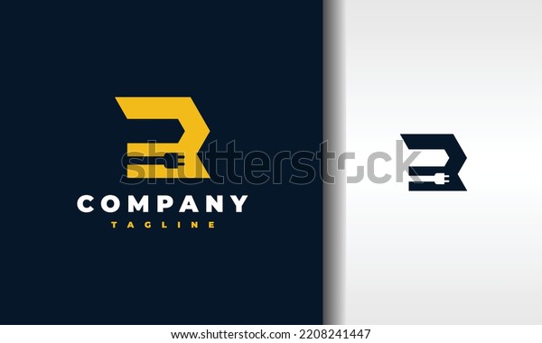 Letter R Power Plug Logo Stock Vector (Royalty Free) 2208241447 ...