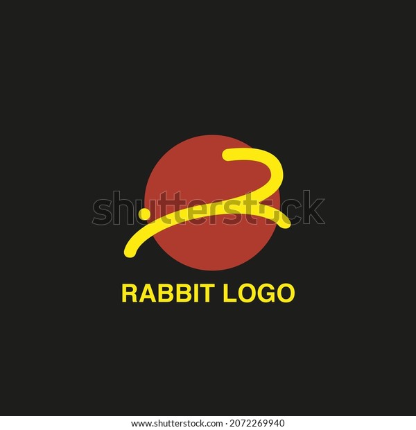Letter R Rabbit Logo Jumping Rabbit Stock Vector (Royalty Free) 2072269940