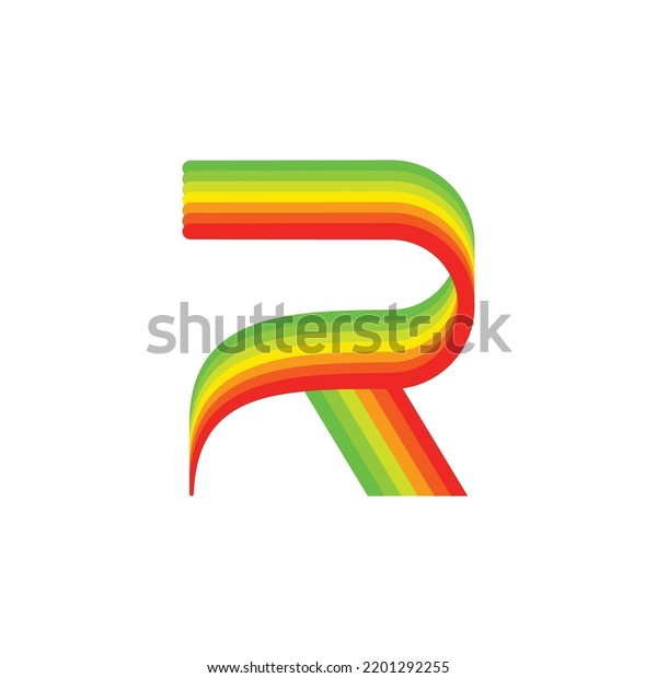 Letter R Rainbow Logo Design Company Stock Vector (Royalty Free ...