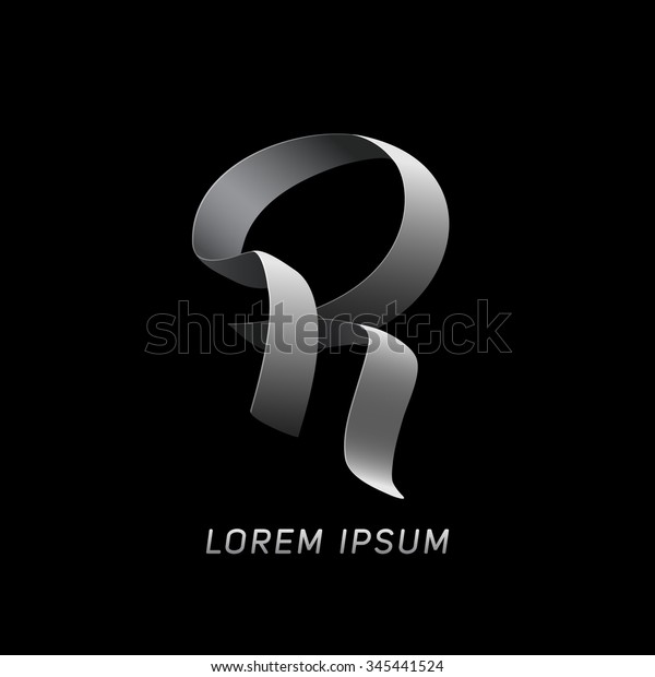 Letter R Ribbon Logo Stock Vector (Royalty Free) 345441524
